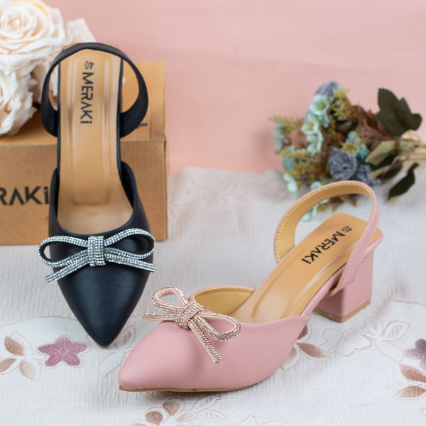 Blush Pink Closed Toe Heel for women – Meraki Dhaka