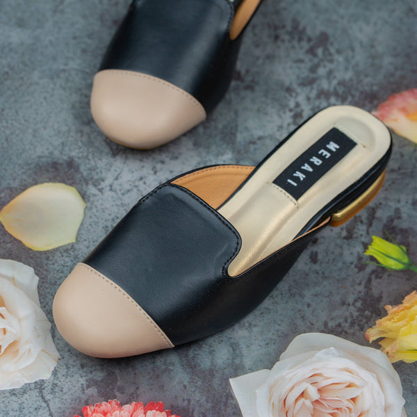 Rozalia Black Closed Toe Semi Heel for women – Meraki Dhaka