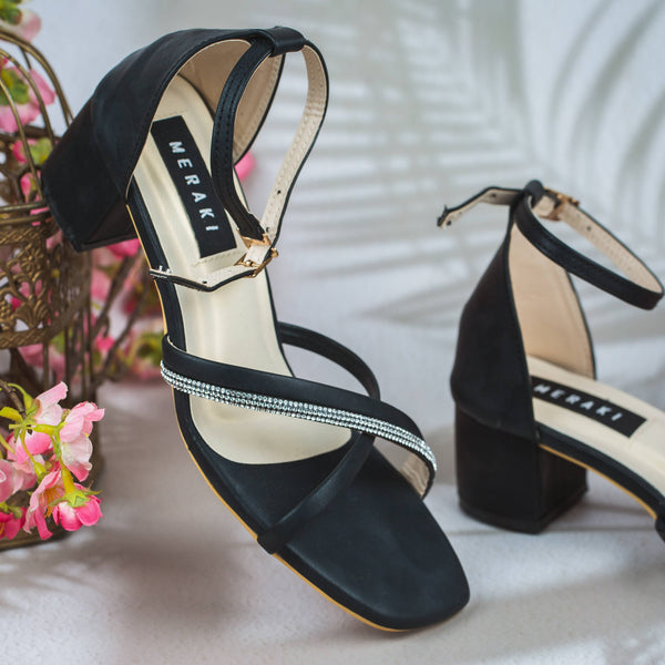 Amber Black Semi Heel for women – Meraki Dhaka